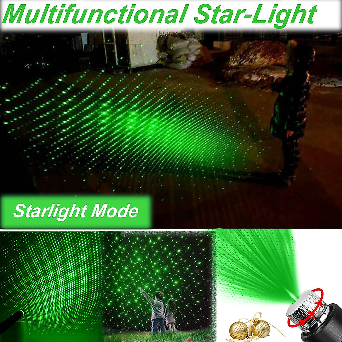 Green Laser Pointer High Power, High Power Laser Pointer Long Range Strong Green Laser Light Pointer USB Rechargeable Lazer Pointer Pen for Presentations Teaching Astronomy Hunting High Laser Pointer