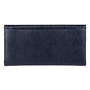 Zinda Genuine Leathers Women’s Wallet Purse Flap Over RFID Protection (Navy)