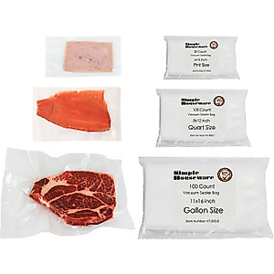 100 Count - Precut Food Vacuum Sealer Bags Storage, Gallon Size 11" x 16"