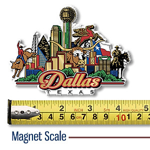 Dallas, Texas City Magnet by Classic Magnets, Collectible Souvenirs Made in The USA, 4.4" x 3.2"