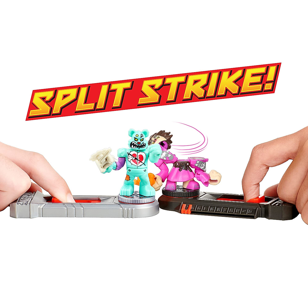 Akedo - Ultimate Arcade Warriors Versus Pack Mini Battling Action Figures - Ready, Fight, Split Strike - Epic SHREDDY VS Madame FURBALL Multicolor 14267