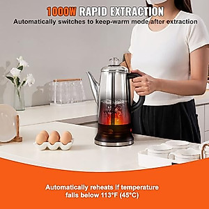 VEVOR 12-Cup Electric Percolator Coffee Pot, 304 Stainless Steel Coffee Percolator with Keep Warm Function & Heat-Resistant Handle, Classic Coffee Maker, Quick Brew & Split Power Base, Silver