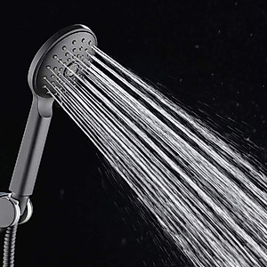 Cabilock Handheld Shower Head Set High Pressure Shower Head Sprayer with Stainless Steel Hose for Home Bathroom Kitchen(Black)