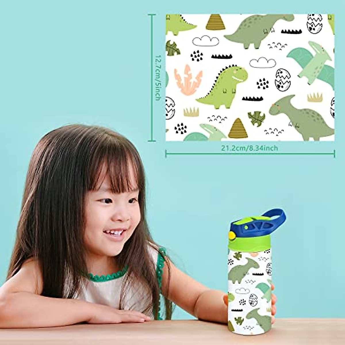 XccMe Kids Sublimation Tumbler,12oz Sublimation Water Bottle Blanks,Straight Stainless Steel Todder Sippy Cup,Double Wall Insulated Sippy Tumbler with Handle,Shrink Films,Leak Proof (Blue)