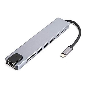 USB-C Interface Specification HDMI Hub Built-in Conversion Chip USB-C Adapter,for iPad Pro/MacBook/Type C Devices RJ45 Ethernet Mini SDTF OTG Adapter