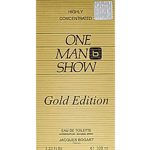 Jacques Bogart One Man Show Eau De Toilette Spray (Gold Edition) for Men, 3.33 Ounce