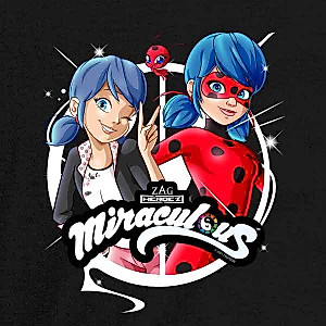 Pop Threads Miraculous Ladybug and Cat Noir Merch Marinette Tank Top Tee for Women Black M