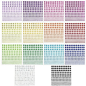 2310 PCS Self Adhesive Rhinestone Gem Stickers for Face Nail Body Makeup Festival,4 Size 14 Sheets Bling Jewels Stickers for Kids DIY Craft Card Decorations