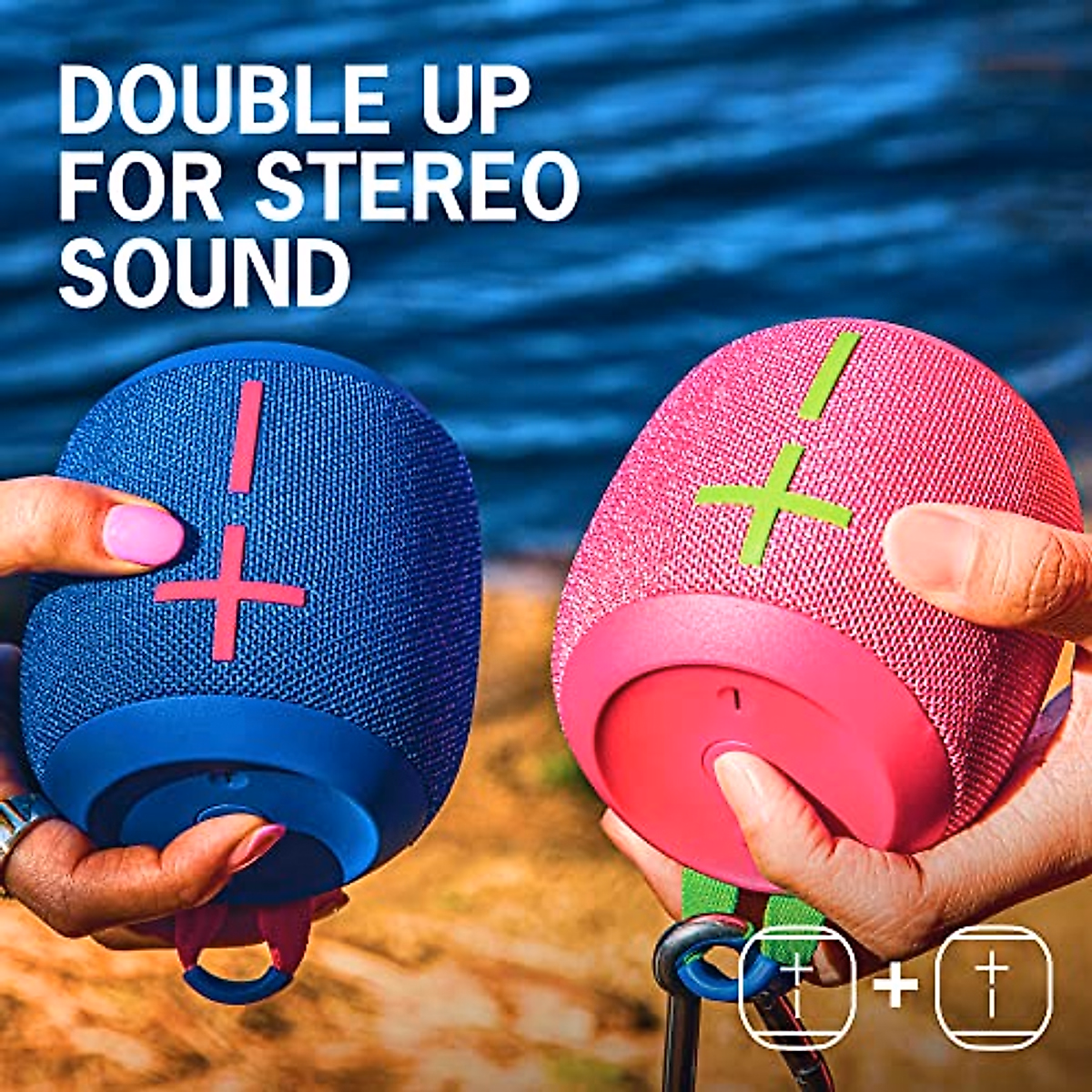 Ultimate Ears WONDERBOOM 3, Small Portable Wireless Bluetooth Speaker, Big Bass 360-Degree Sound for Outdoors, Waterproof, Dustproof IP67, Floatable, 131 ft Range - Active Black