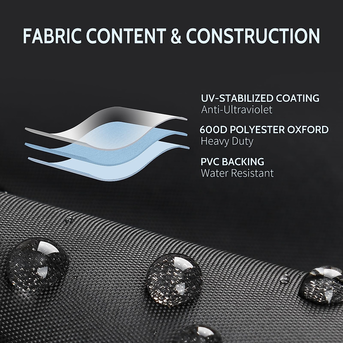 FORSPARK Patio Furniture Covers Waterproof, Heavy Duty Outdoor Loveseat Covers Fit up to 58 W x 40 D x 31 H inches Black