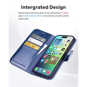 OCASE Compatible with iPhone 14 Pro Max Wallet Case, PU Leather Flip Folio Case with Card Holders RFID Blocking Stand [Shockproof TPU Inner Shell] Phone Cover 6.7 Inch 2022（Blue）