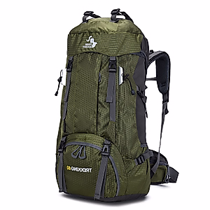60L Hiking Backpack, Waterproof Camping Backpacking Backpack for Men Outdoor Traveling Climbing Daypack with Rain Cover (Army Green)