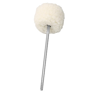lovermusic Lovermusic 19.4x0.6cm Stainless Steel Shaft Bass Kick Drum Beater White Felt Pedal Beater Head Drum Instrument Accessories
