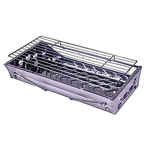 YARNOW Camping Burner Bbq Grills Charcoal Grill Stainless Steel Barbecue Grill Metal Barbecue Grill Stainless Steel Foldable Grill Mini Stove Camping Camp Coal Stove Camp Stove Portable