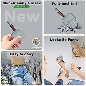 Besoar for Airpod 3 3rd Generation Case Cartoon Cute Fashion Character Kawaii Cool Design 3D Cover for Airpods 3 Unique Stylish Funny Fun for Air Pods 3 (2021) Girls Boys Teen Kids Cases-Thunder