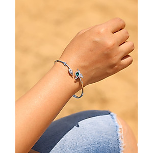 Jewever 925 Sterling Silver Hummingbird Bracelet For Women Cuff Cute Animal Bracelets Inlay Crystals Jewelry Gifts for Lady