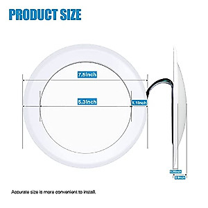ECOELER 24 Pack 6 Inch LED Low Profile Recessed & Surface Mount Disk Light, Round, 16.5W,1000 Lumens, 4000K Cool White, CRI90, Driverless Design, Dimmable, ETL Listed, White