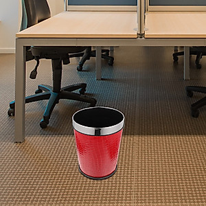 NUOBESTY Retro Trash Can 5L Small Waste Paper Basket Waste Container Bin Garbage Container for Bathroom, Bedroom, Office(Red)