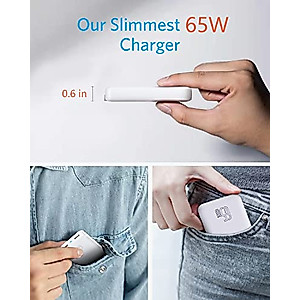 SANKTON 65W 2 Port Foldable USB C Slim Wall Charger with Intelligent Power Allocation, Fast PD GaN Charger for iPhone, Samsung, MacBook Pro/Air, iPad, Laptops, White