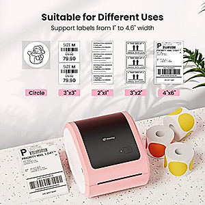 Bluetooth Shipping Label Printer 4x6 - Wireless Thermal Label Printer for Small Business, Thermal Printer for Shipping Labels, Shipping Label Maker, Compatible with USPS, Shopify, Amazon, Ebay
