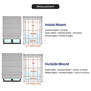 Hiifroy Roman Blinds, Roman Shades for Windows, Room Darkening Fabric, Roman Blinds for Windows Home Living Room Bedroom, Linen Textured, Customize Size