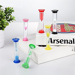 Dsmile Sand Timer,Plastic Hourglass Timer,Colorful Sandglass Hourglass Sand Clock Timer 30sec / 1min / 2mins / 3mins / 5mins / 10mins (6pcs)