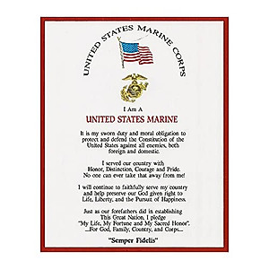 I Am A United States Marine - Marine Corps Oath Wall Art Decor Poster, This Typographic Patriotic Wall Decor Is Ideal For Office, Military Decor, and Gift for All Marines, Semper Fi. Unframed -8x10"