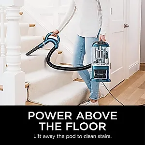 Shark ZU503AMZ Navigator Lift-Away Upright Vacuum with Self-Cleaning Brushroll, HEPA Filter, Swivel Steering, Upholstery Tool & Pet Crevice Tool, Perfect for Pets & Multi-Surface Cleaning, Teal