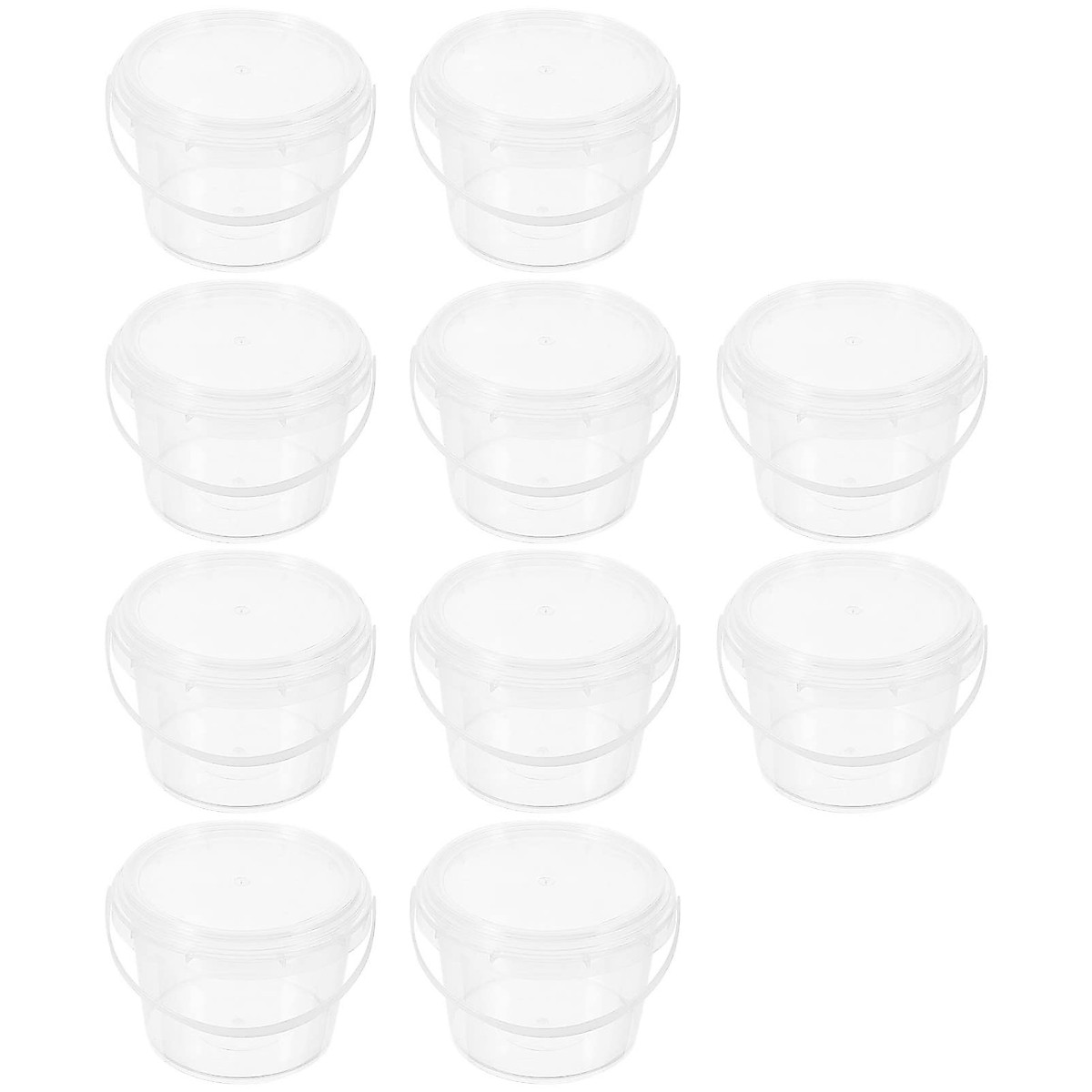 Cabilock Mini Refridgerator Clear Food Bucket 30 Pcs Transparent Small Barrel Round Storage Box Pp Plastic Paint Cans Bathtub Portable