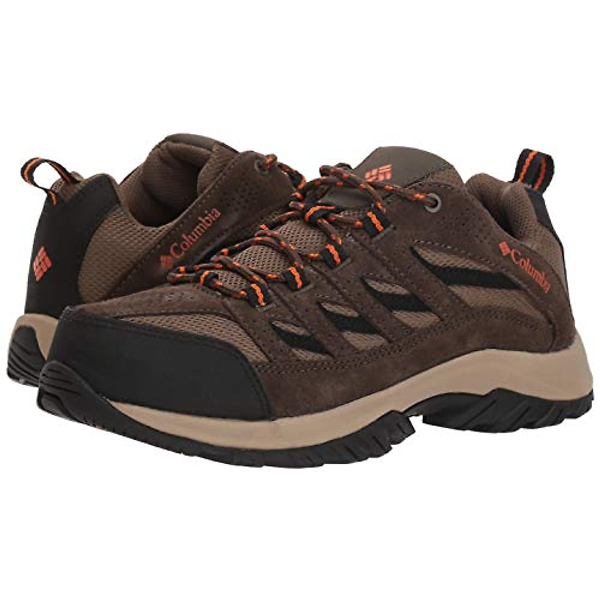 Columbia Mens Crestwood Hiking Shoe Breathable, High-Traction Grip, Camo Brown, Heatwave, 12 US