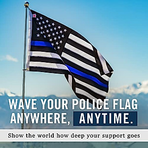 Thin Blue Line USA Flag 3x5 ft | Heavy Duty Police Flag | Back The Blue | Blue Lives Matter Flag | Quadruple Stitched Fly End | Durable High-Performance 210D Nylon for High Winds | Brass Grommets