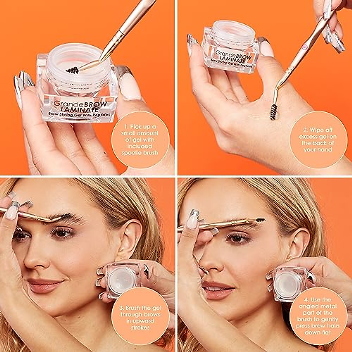 Grande Cosmetics Brow Lamination Gel | DIY Eyebrow Lamination | Shapes, Sculpts & Sets With 12-Hour Hold | Conditions & Nourishes For Healthier Looking Brows