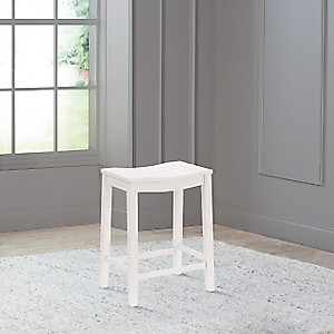 Hillsdale Furniture Fiddler Backless Counter Height Saddle Stool, White