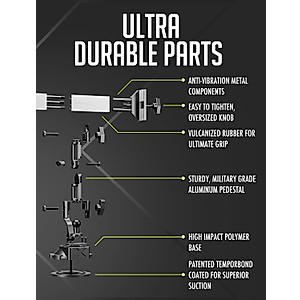 Bracketron HD Tablet Dock PRO Dash and Window Metal Clamp Mount, Universal Tablet Holder for Cars and Trucks, Compatible with Tablets Up to 10 Inches Wide