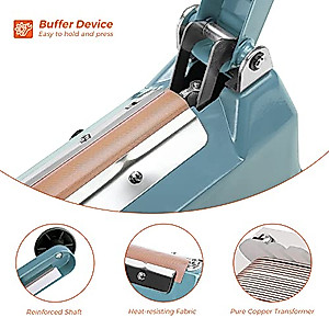 Fuxury 16 Inch Impulse Bag Sealer, Heat Sealer Machine Closer for Cookies, Manual Hot Sealing Machine for Poly Bag & Shrink Wrap with 2 Free Repair Kit (Blue)