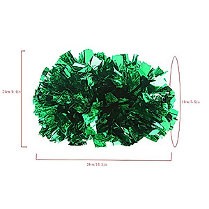 Gofypel Cheerleading Poms Squad Spirited Fun Cheerleading Kit Cheer Poms Handheld Pom Dance Party Football Club Decor Ball with Baton Handle (2 Pack) (Red)