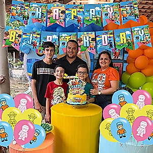 Stumble Guys Birthday Party Supplies, Stumble Guys Party Decorations,Stumble Guys Party Theme Includes Balloons,Banner,Cake Toppers for Kids Birthday Theme Party Decorations