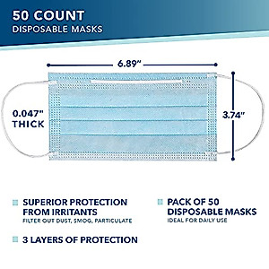 Zhangjiagang Guanming Daily Commodities Disposable Face Mask - Pack of 50