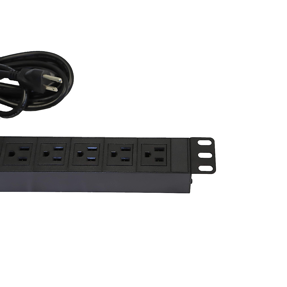 Rack Mount Server Network PDU Power Strip, 8 Outlets, 12 ft. Cord, 15A, 1U Rack-Mount Metal Slim Design