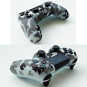 Hikfly Silicone Gel Controller Cover Skin Protector Compatible for PS4/PS4 Slim/PS4 Pro Controller (1 x Controller Cover with 8 x FPS Pro Thumb Grip Caps)(LightBlue)