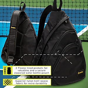 Franklin Sports Pickleball Bags - Pickleball Pro Elite Sling Bag Backpack for Gear + Equipment - Pickleball Bag for Men + Women - Holds Paddles, Pickleballs + Accessories - Elite Nylon Fabric