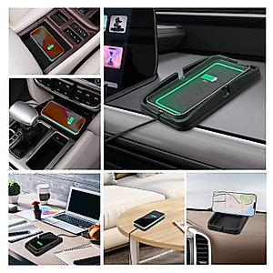 Wireless Charger, POLMXS Wireless car Charge Fast Charging pad 15W Wireless Phone Charger for Car Cell Phone Charger pad Cordless Phone Charger Flat Charging mat Galaxy S22/S21/S20/S10 NOTE10(XP01)