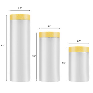 Hedume 6 Pack Tape and Drape, Pre-Taped Masking Film for Automotive Painting Covering, Assorted Masking Paper, Automotive Best Masking Tape Painting (65.6-Feet/Pack, 3 Sizes)