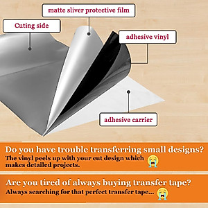 Innovative Black Permanent Vinyl for Cricut No Need Transfer Film, Black HTV Vinyl Roll, Black Vinyl, Oracle Vinyl 651 Permanent Vinyl, Black Vynil, Bulk Vinyl Rolls, Adhesive Vinyl Roll 12" x31ft