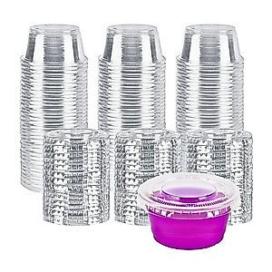 Green Direct 2 oz Disposable Jello Shot Cups with Lids | Pack of 100 | Leakproof Condiment Containers for Souffle, Dressings, and More!