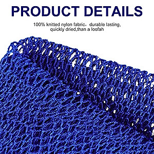 2 Pieces African Bathing Sponge African Exfoliating Net Long Net Bath Sponge Shower Body Scrubber Back Scrubber Skin Smoother for Daily Use or Stocking Stuffer (Blue, Black)