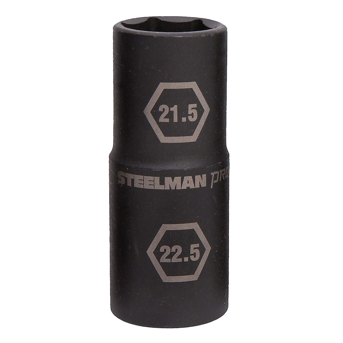Steelman Pro 1/2-Inch Drive 6-Point Thin Wall 21.5mm x 22.5mm Double Ended Impact Flip Socket, Durable Corrosion-Resistant Steel, Laser-Etched Callouts