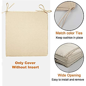 Sigmat Outdoor Seat Cushion Cover Water Repellent Square Chair Cushion Cover-Only Cover Teal 20"x20"x2"(2 Covers)