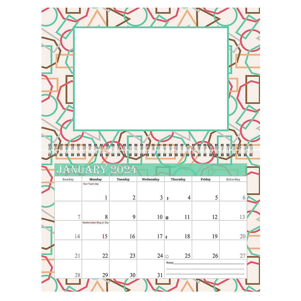 2024 Photo Frame Wall Spiral-bound Calendar (Add Your Own Photos) - 12 Months Desktop/Wall Calendar/Planner - (Edition #011)