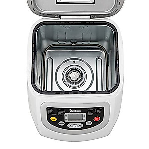 NA BM8021 2LB Bread Maker Machine with Automatic Feeding Function,High Temperature Resistant Environmental Protection Plastic,White,110V 550W US Plug